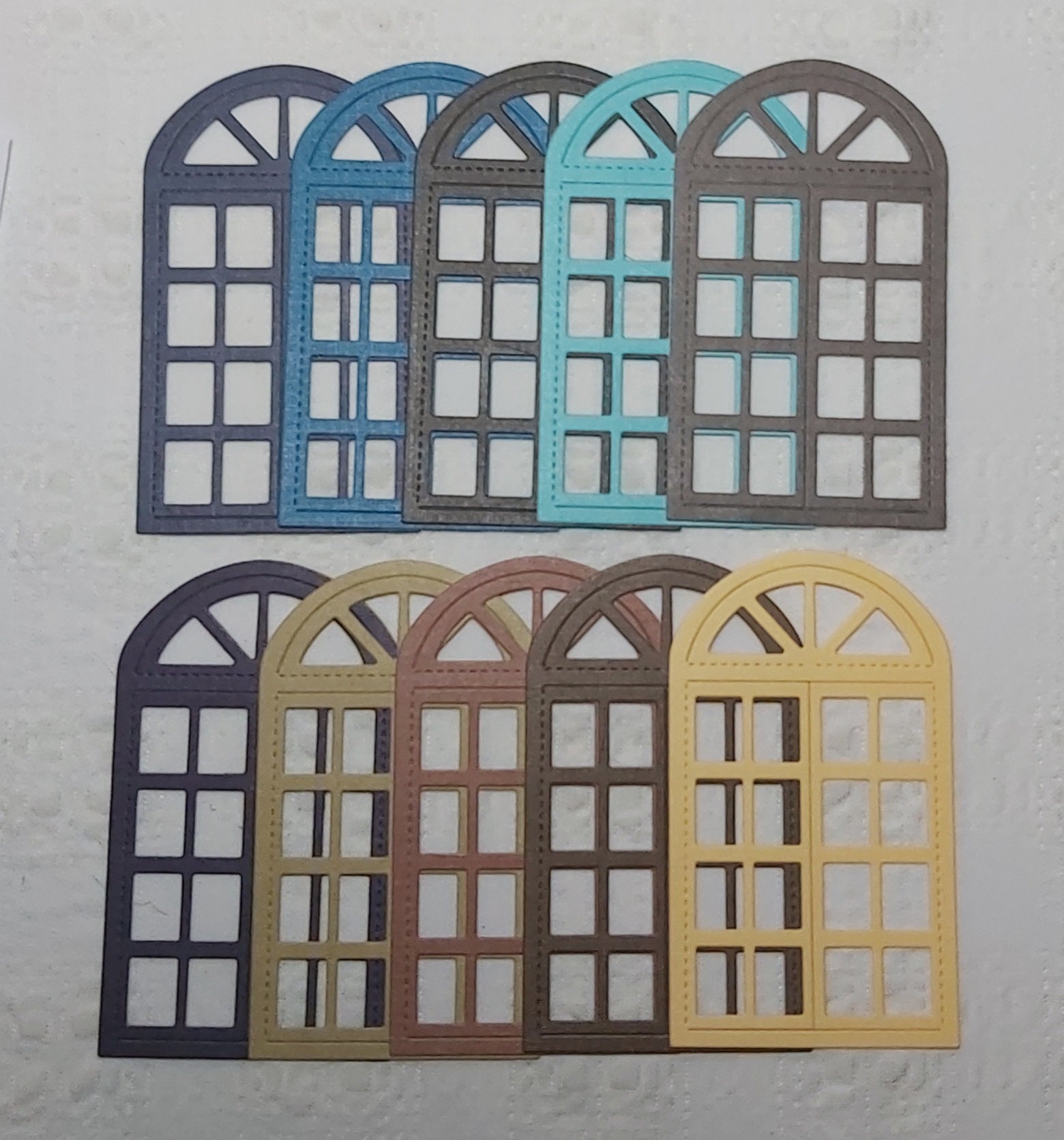 10 Varied Colored Window Cutouts. Junk Journal/scrapbook Supplies/die ...
