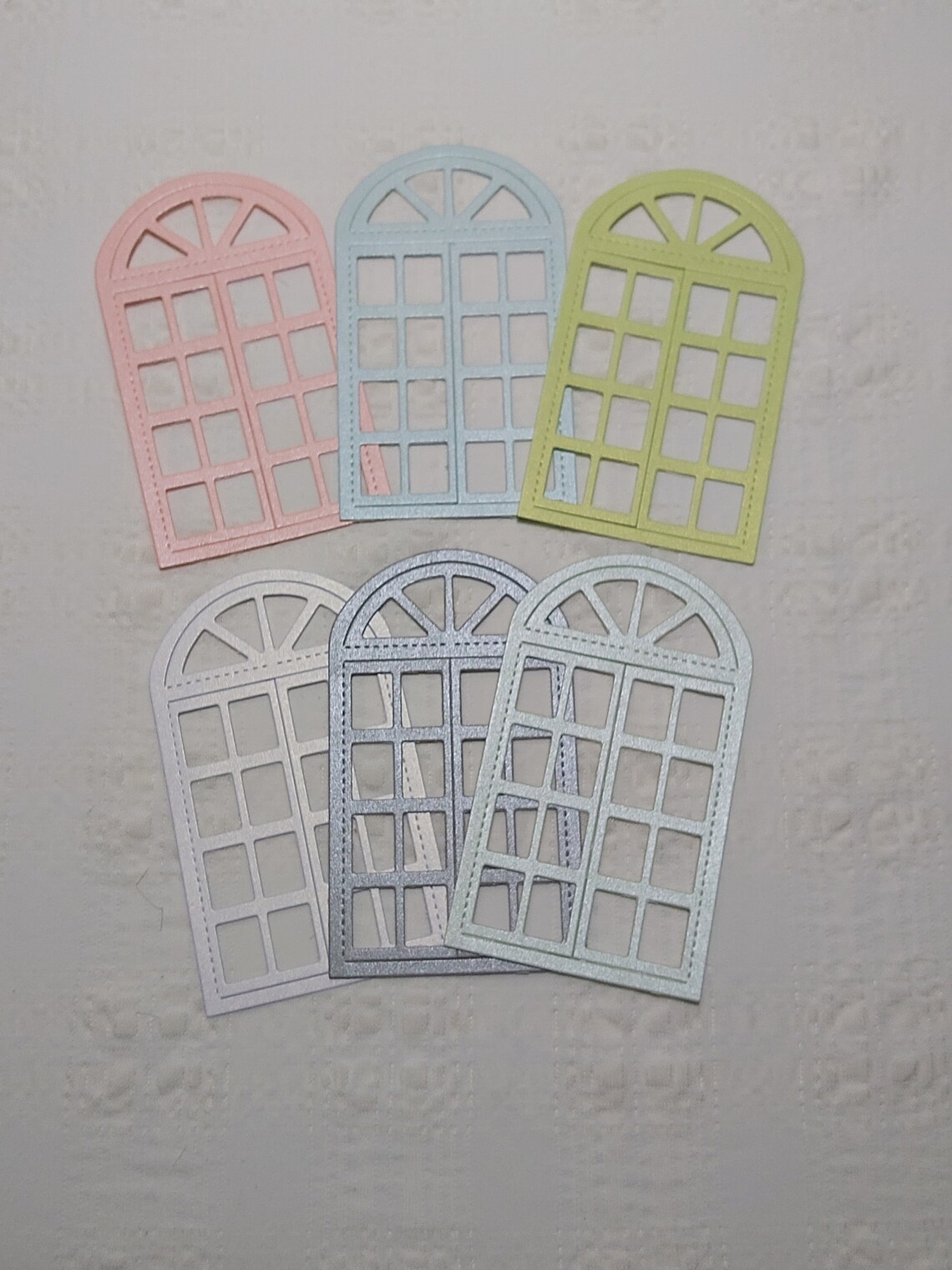 6 Pastel Colored Window Cutouts. Junk Journal/scrapbook Supplies/die ...