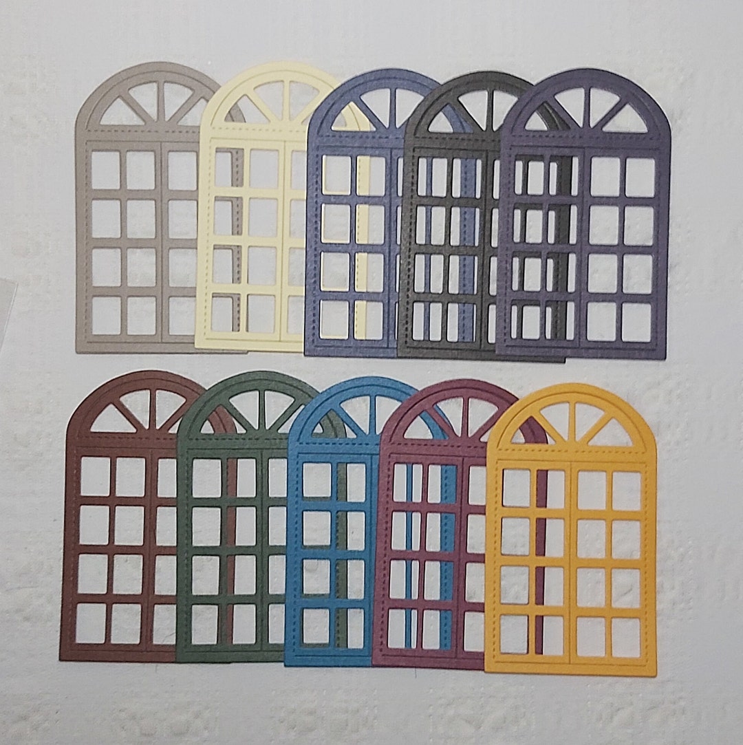 10 Varied Colored Window Cutouts. Junk Journal/scrapbook Supplies/die ...
