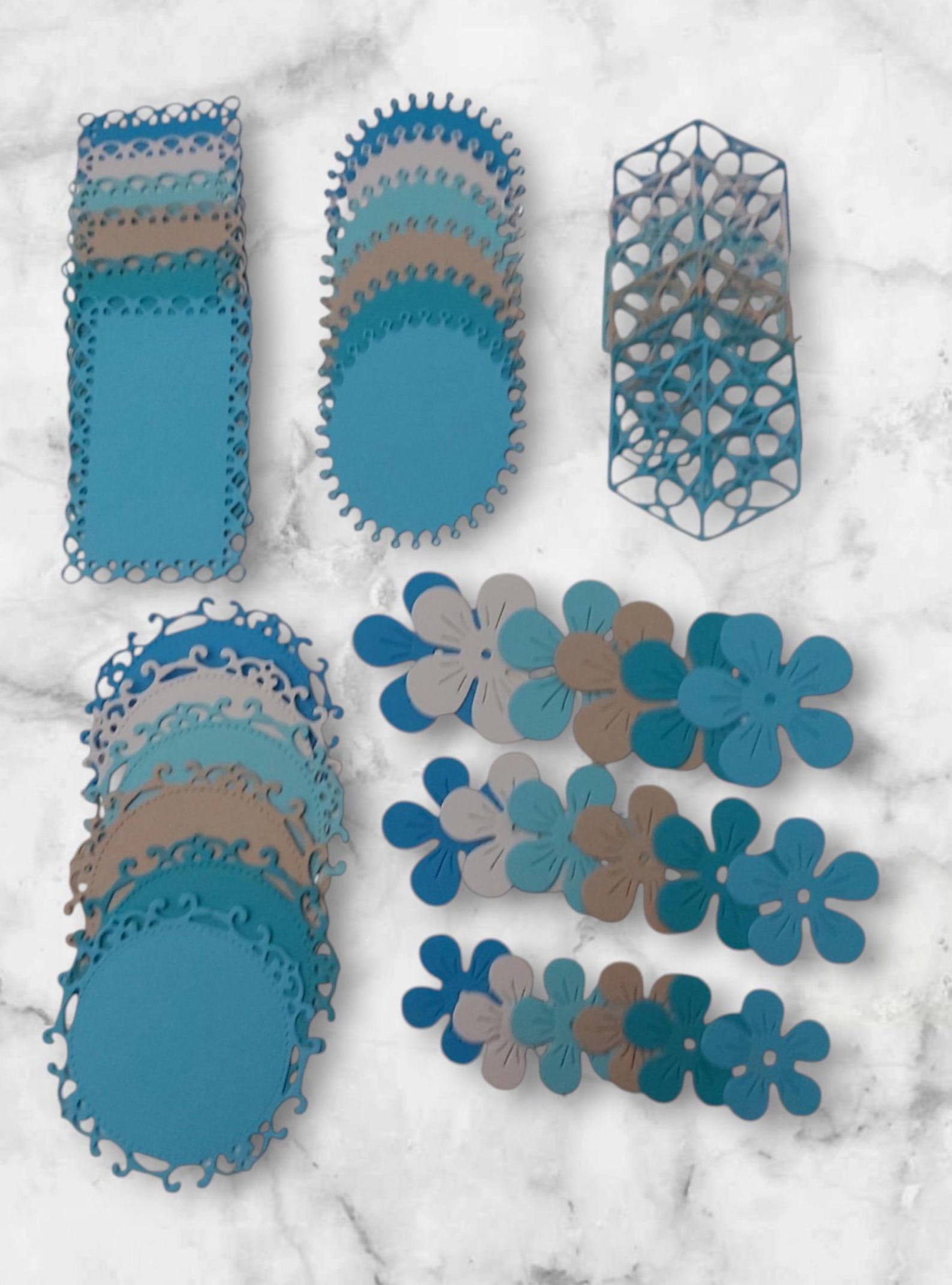 Kit of 72 Paper Cutouts/perforated Cutouts/flowers/lace/scrapbooking ...