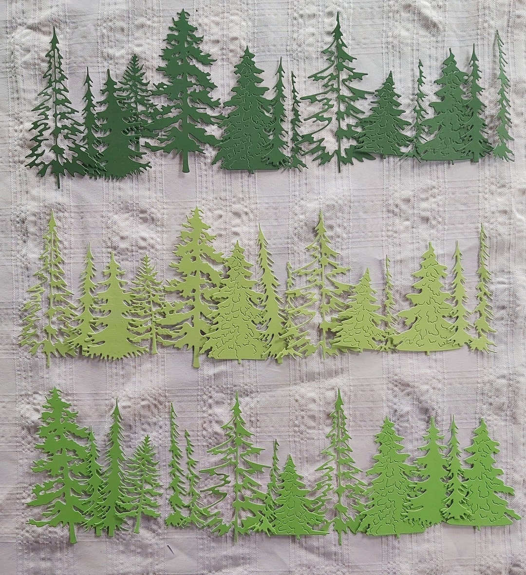 Nice Set of Green Fir Tree Cutouts to Decorate All Your Scrapbooking ...