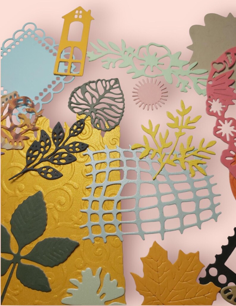 Kit of 25 Paper Cutouts/perforated Cutouts/flowers/lace/scrapbooking ...