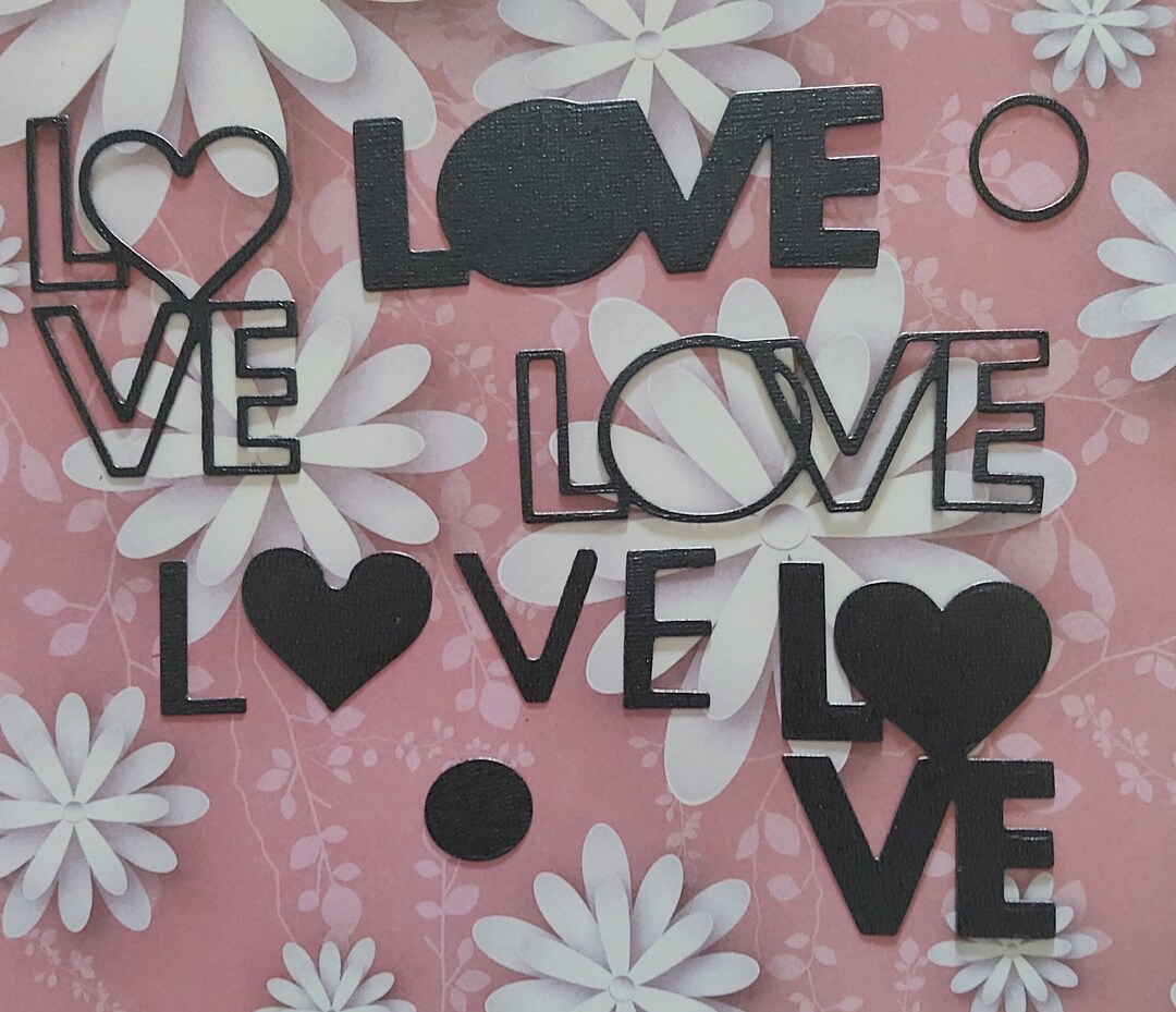 Set of LOVE Cutouts, 5 Versions to Decorate All Your Scrapbooking and ...