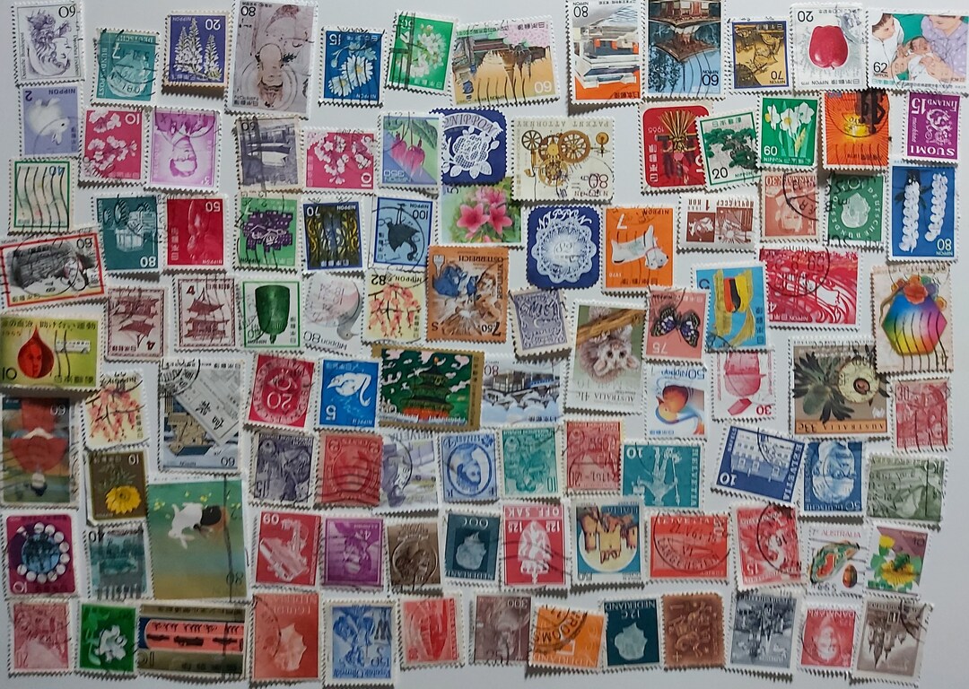Lot of 100 Franked Postage Stamps/vintage/several - Etsy