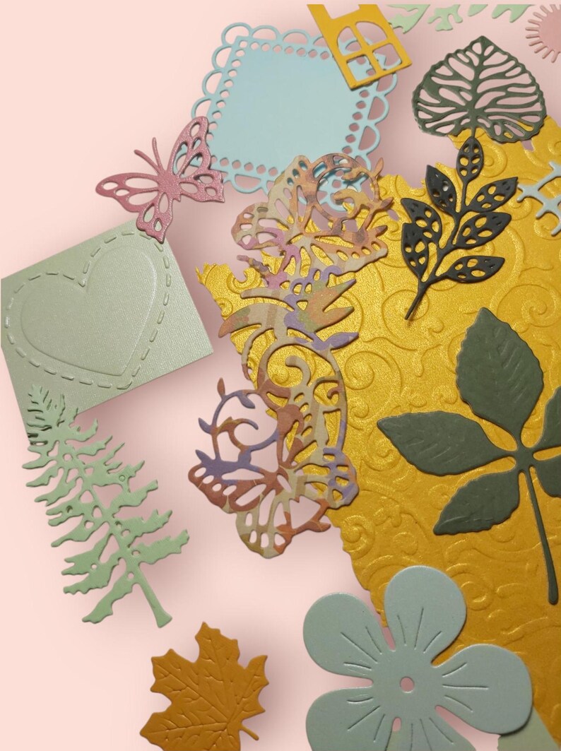 Kit of 25 Paper Cutouts/perforated Cutouts/flowers/lace/scrapbooking ...