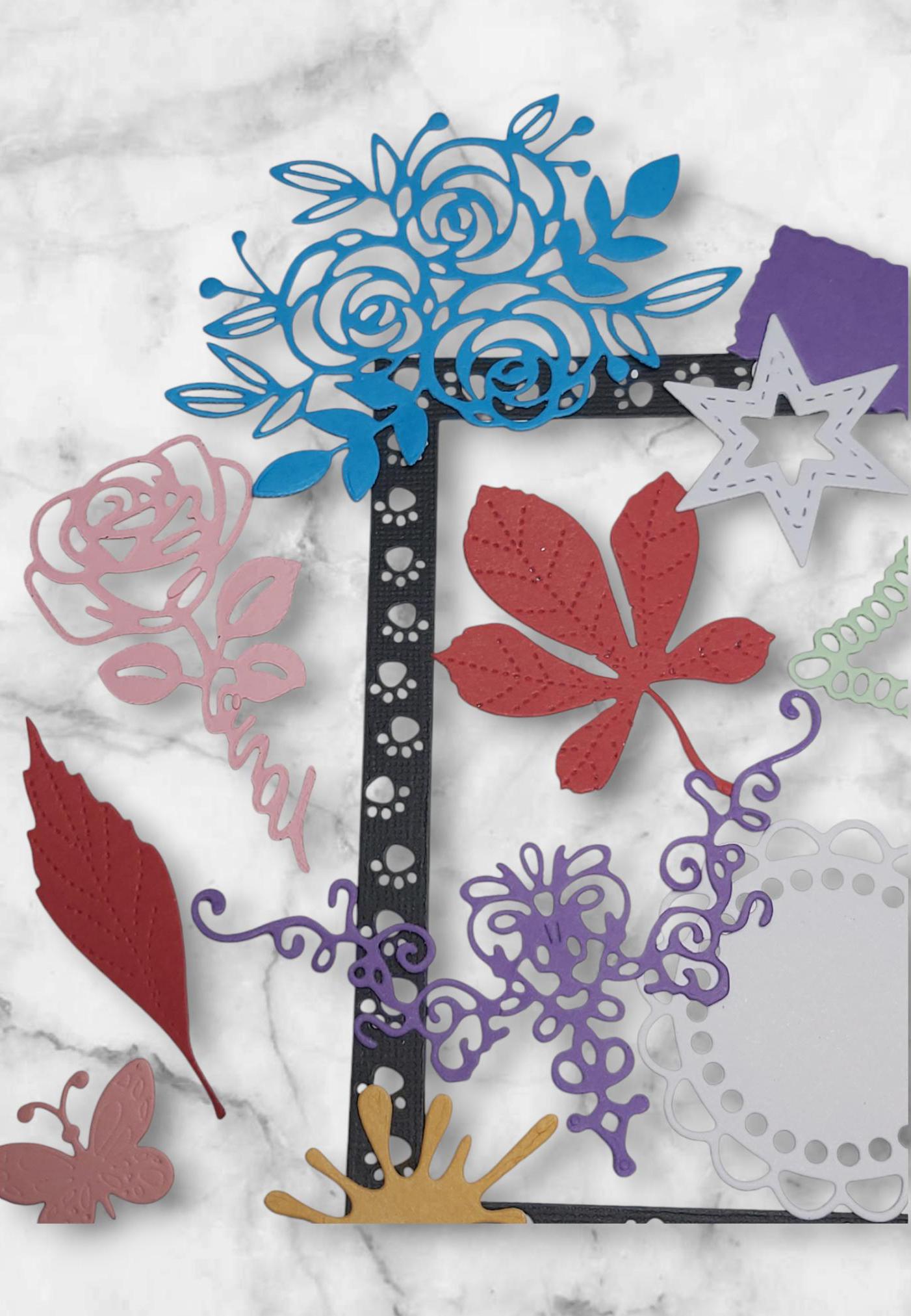 Kit of 20 Paper Cutouts/perforated Cutouts/flowers/lace/scrapbooking ...