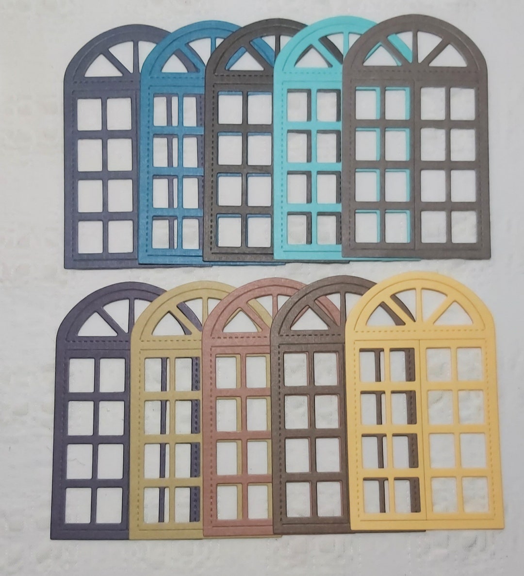 10 Varied Colored Window Cutouts. Junk Journal/scrapbook Supplies/die ...