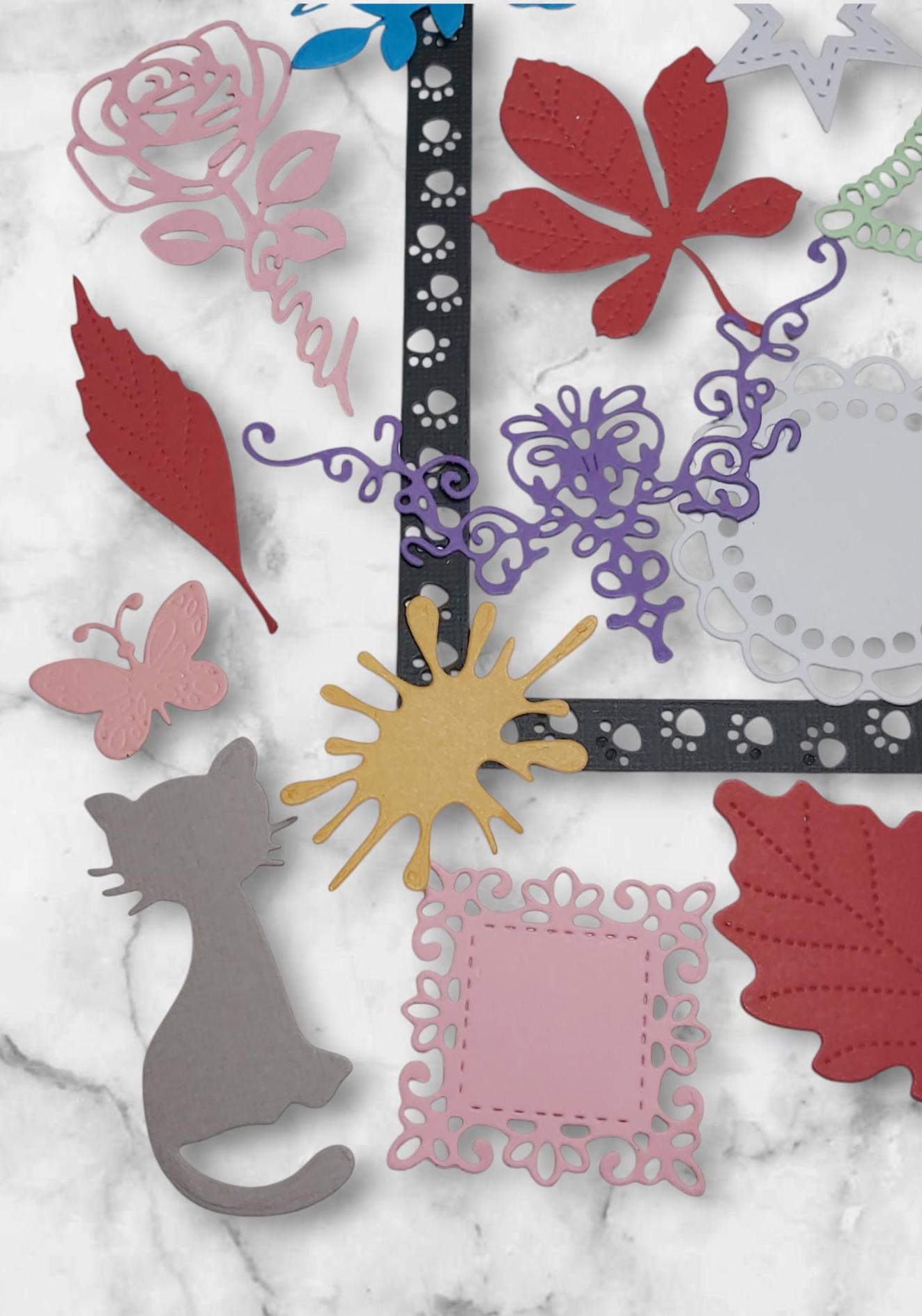 Kit of 20 Paper Cutouts/perforated Cutouts/flowers/lace/scrapbooking ...