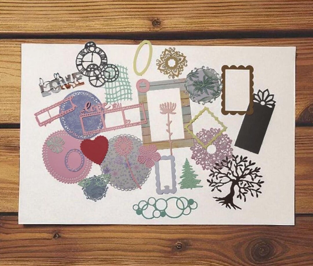 Kit of 30 Paper Cutouts/perforated Cutouts/flowers/lace/scrapbooking ...
