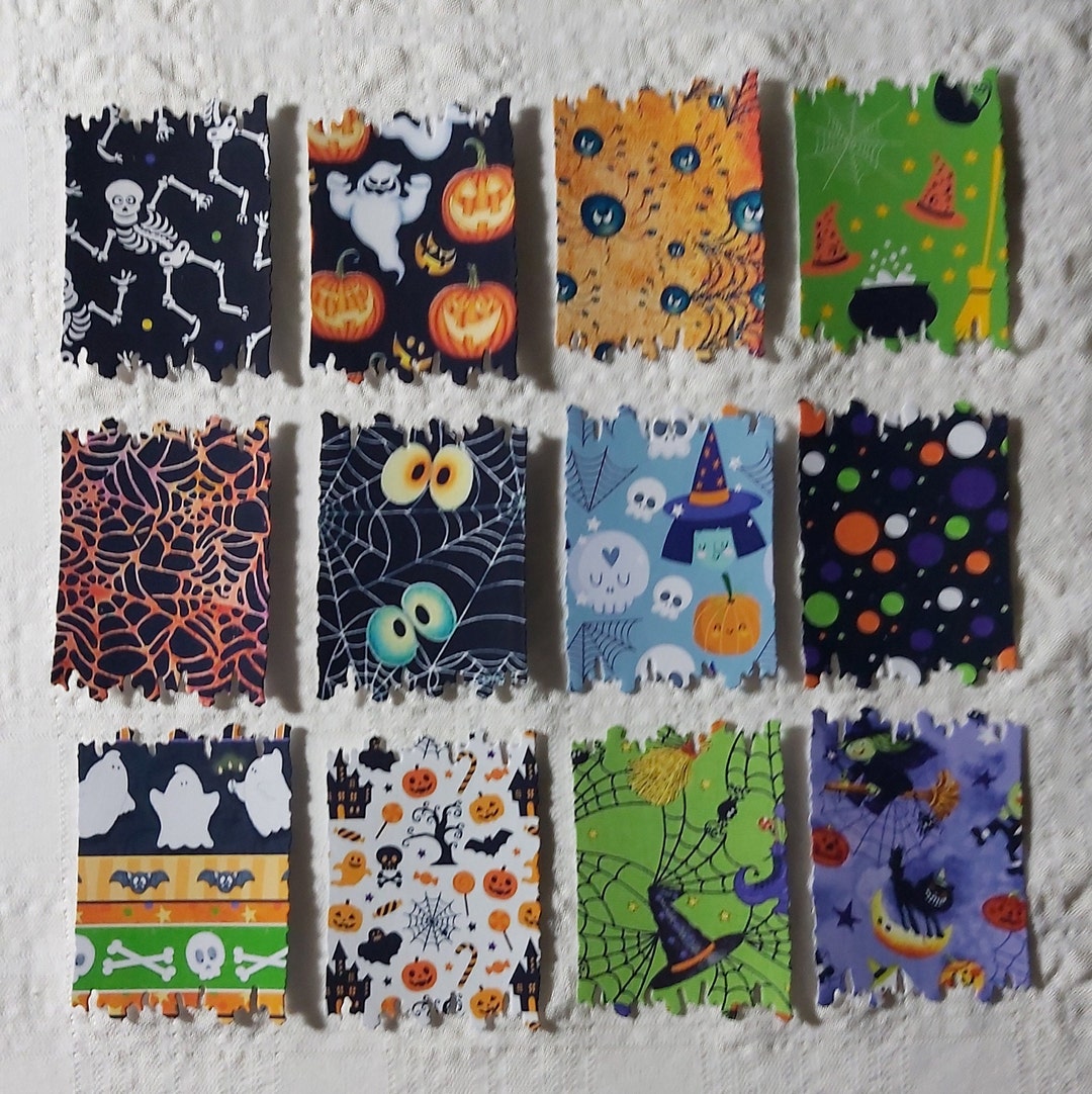 Pretty Cutouts of 12 Halloween Pattern Labels/junk - Etsy