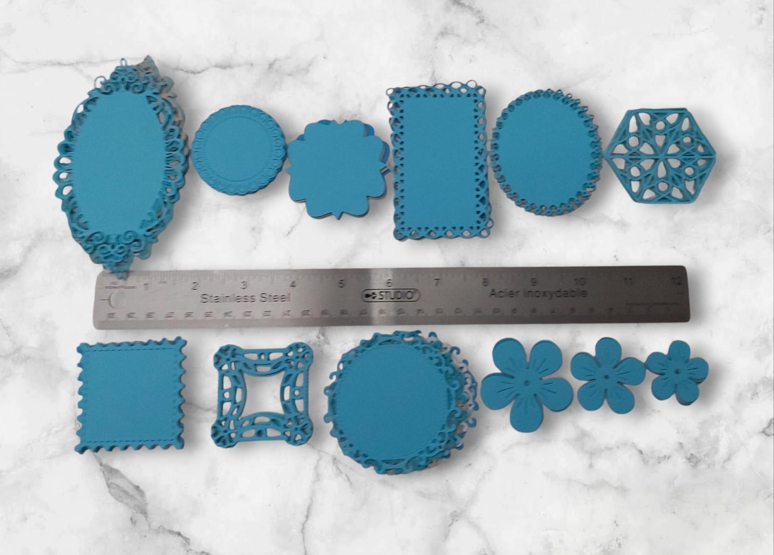Kit of 72 Paper Cutouts/perforated Cutouts/flowers/lace/scrapbooking ...