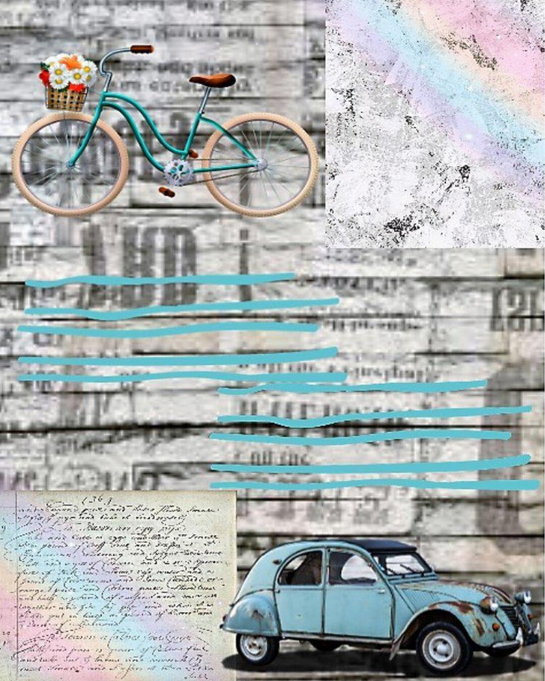 Vintage Style Digital Collage/art Collage/vintage Art/retro Art/home ...