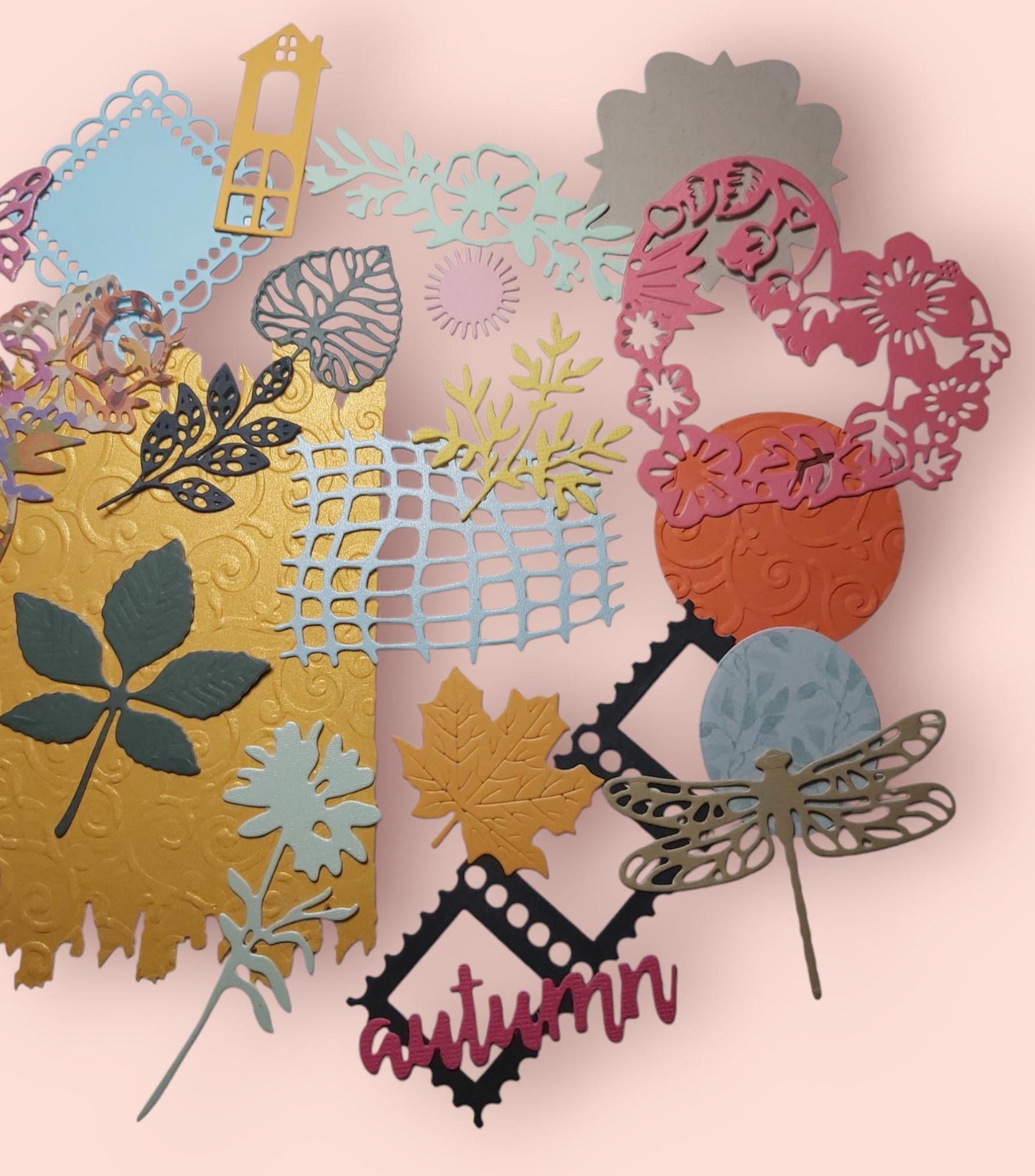 Kit of 25 Paper Cutouts/perforated Cutouts/flowers/lace/scrapbooking ...