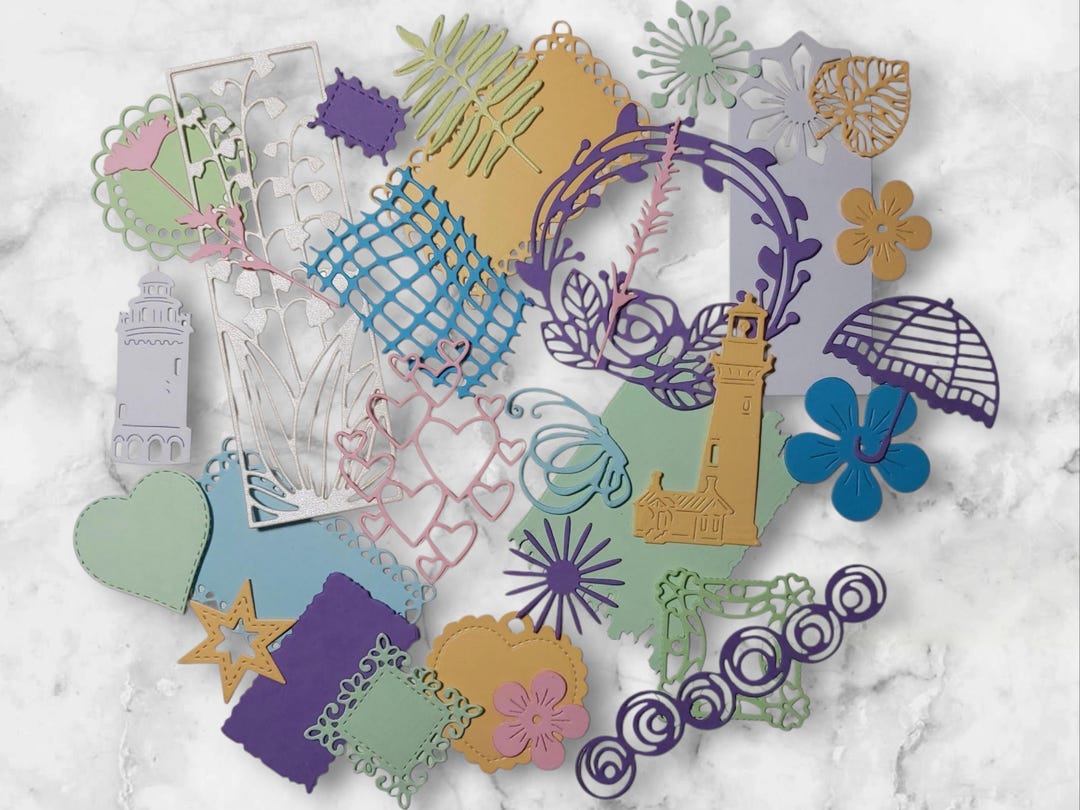 Kit of 30 Paper Cutouts/perforated Cutouts/flowers/lace/scrapbooking ...