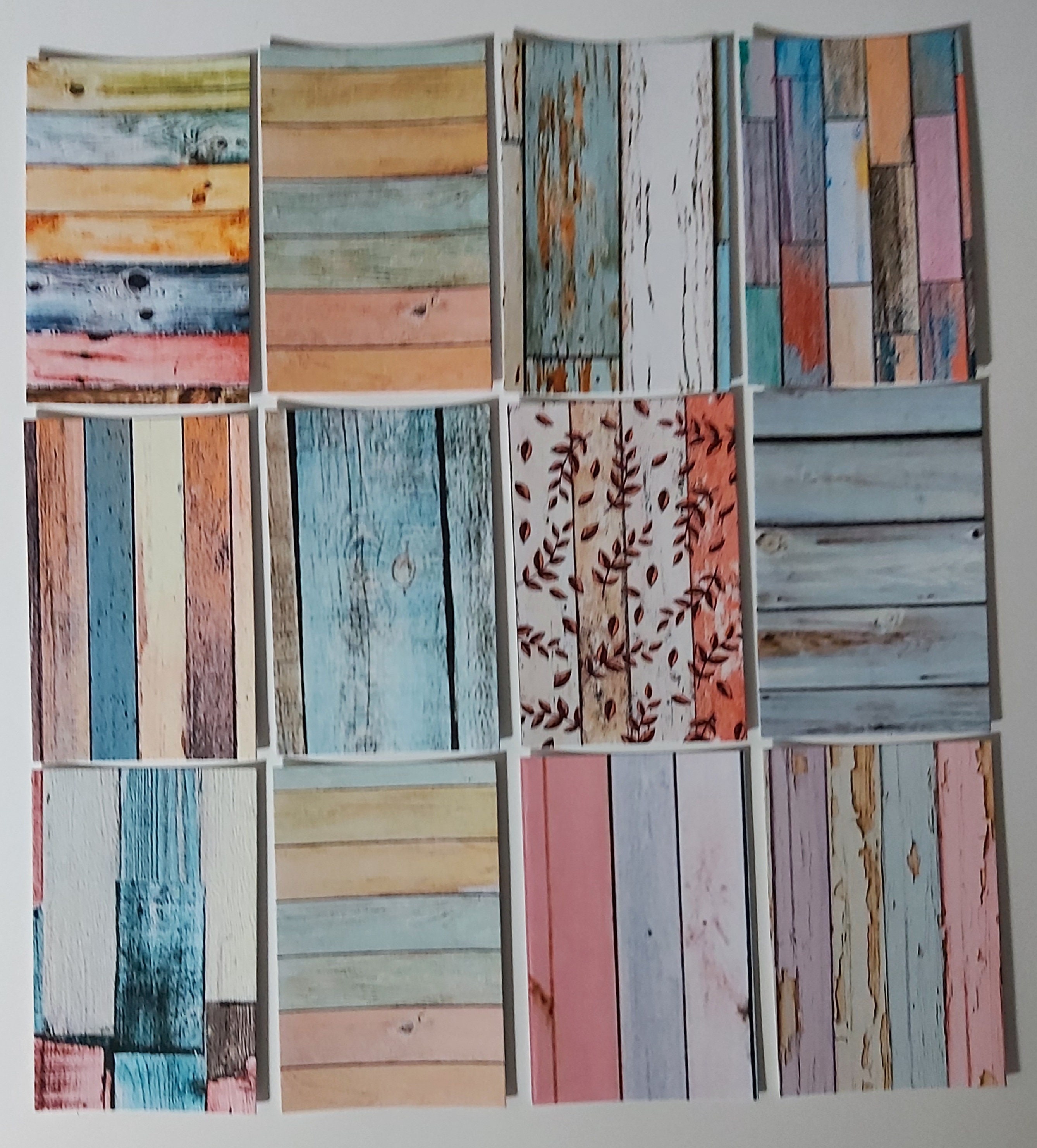 12 Rectangular Cardboard With Assorted Seaside Style Motifs. 3.5'' X 2. ...