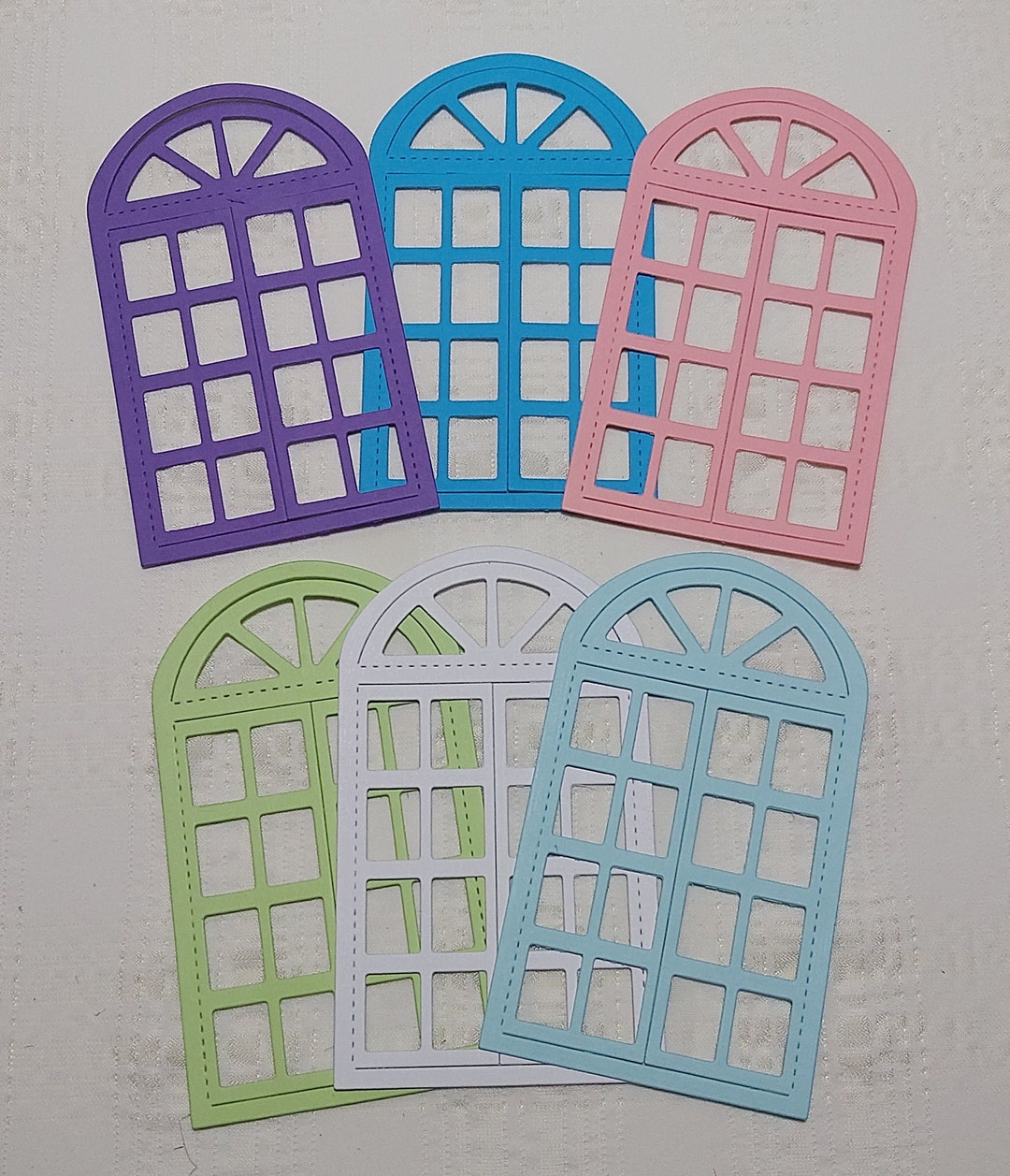 6 Varied Colored Window Cutouts. Junk Journal/scrapbook Supplies/die ...