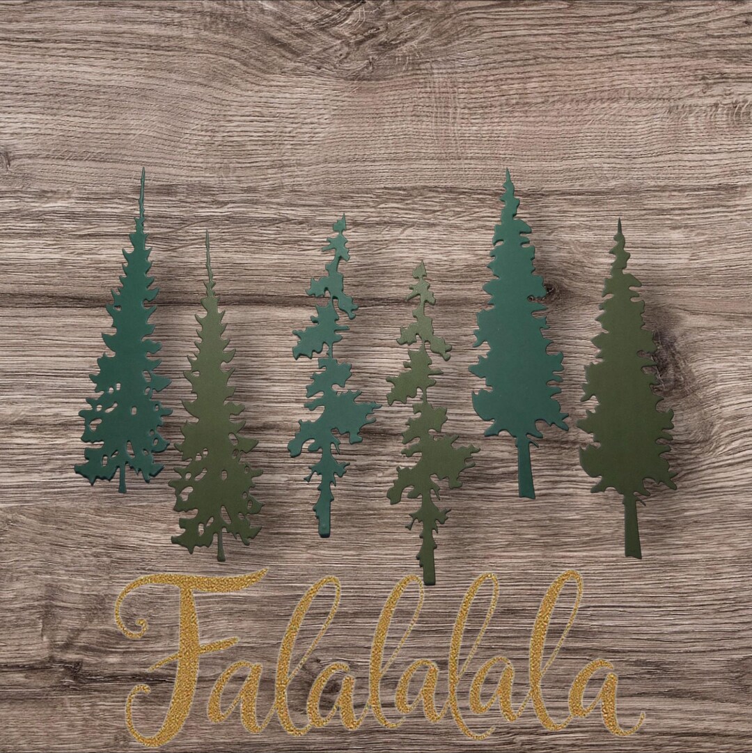 Nice Set of 6 Cutouts of Green Fir Trees to Decorate All Your ...