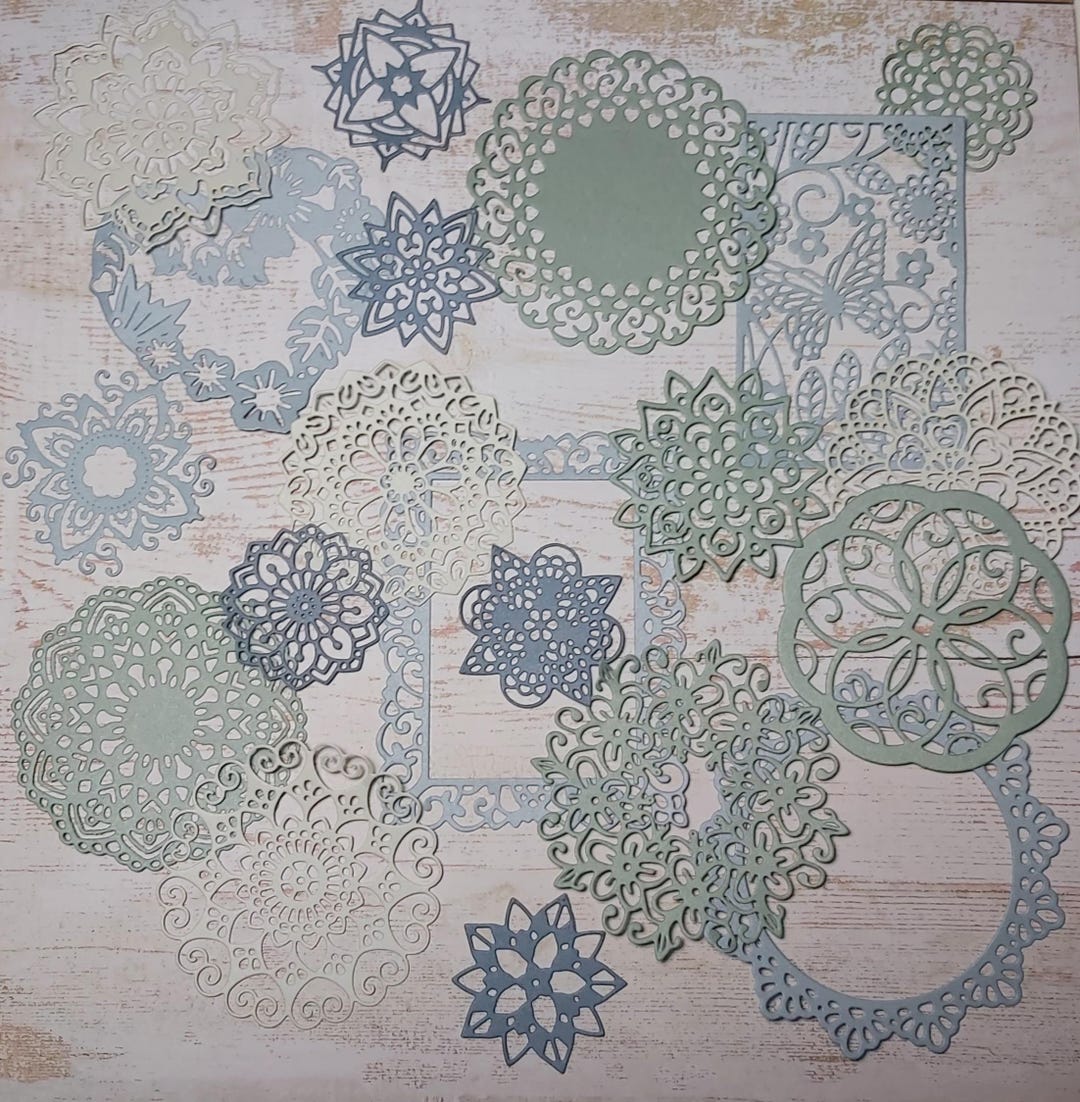 Kit of 20 Paper Cutouts/perforated Cutouts/flowers/lace/scrapbooking ...