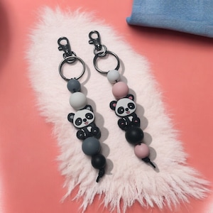 Silicone Keyring/silicone Bead With Panda/gift Ideas/animal Lovers/bag ...
