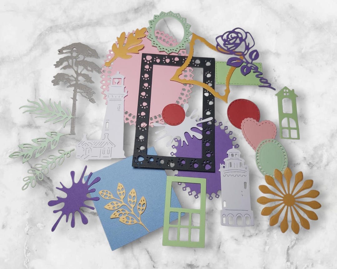 Kit of 25 Paper Cutouts/perforated Cutouts/flowers/lace/scrapbooking ...