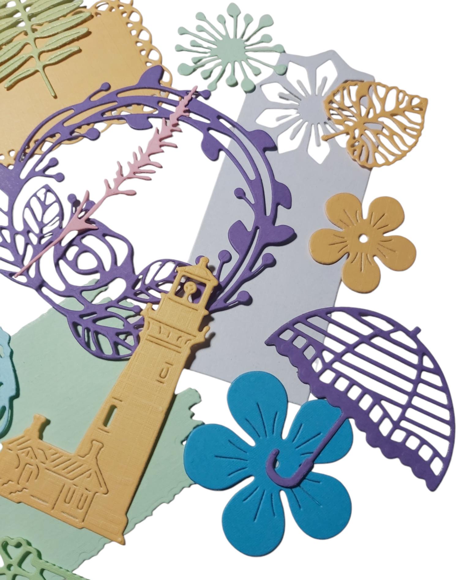 Kit of 30 Paper Cutouts/perforated Cutouts/flowers/lace/scrapbooking ...