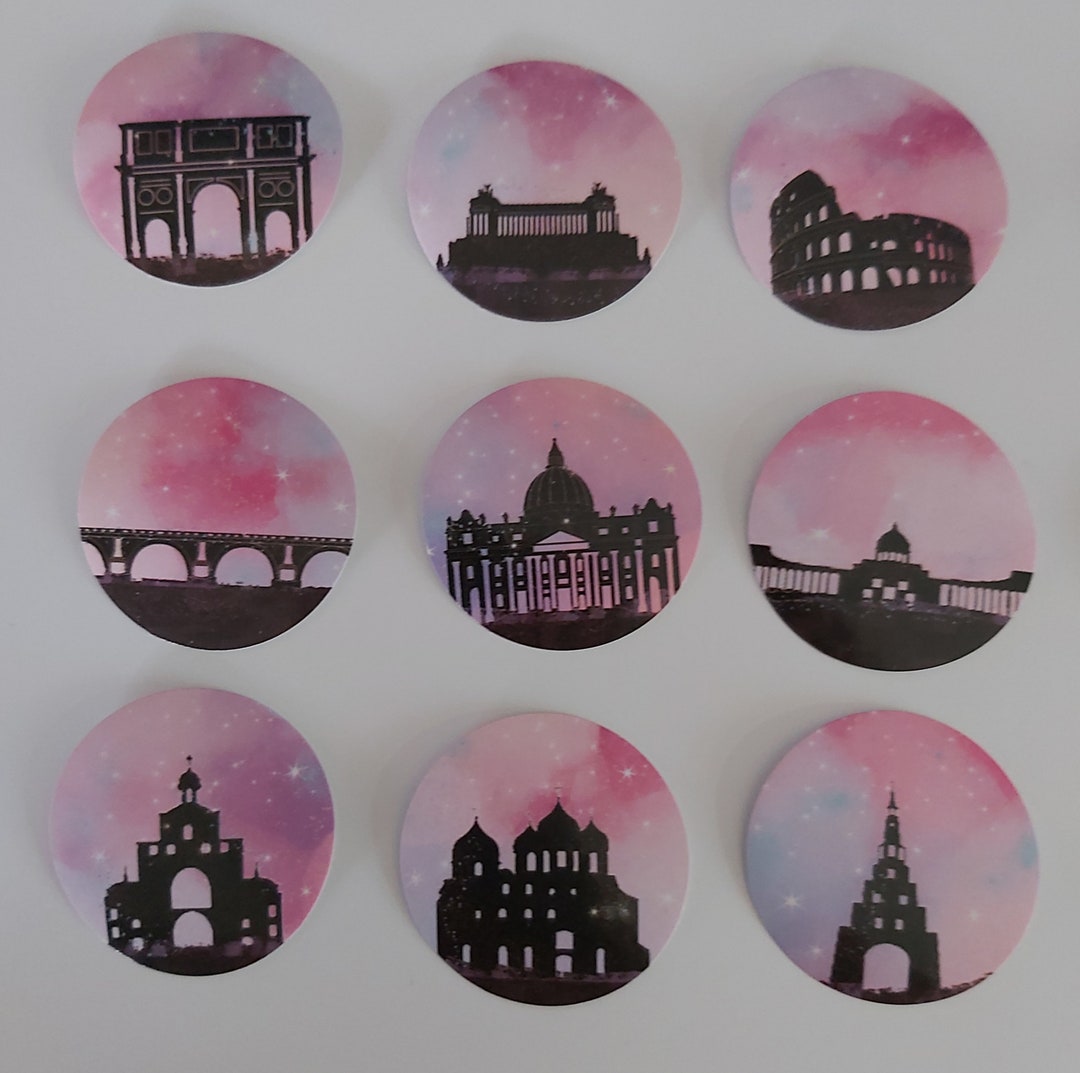 Cute Round Cardboard Stickers for DIY, Scrapbooking, Planner, Journal ...