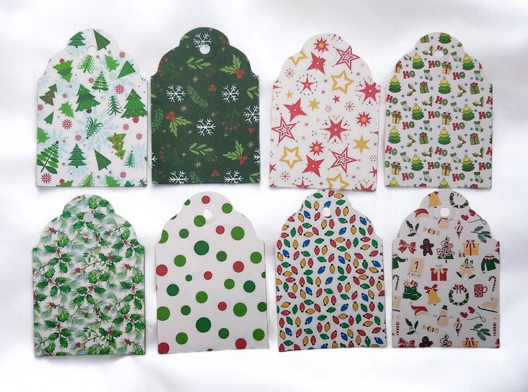 Pretty Cutouts of 8 Chrismas Pattern Labels/junk Journal/scrapbook ...