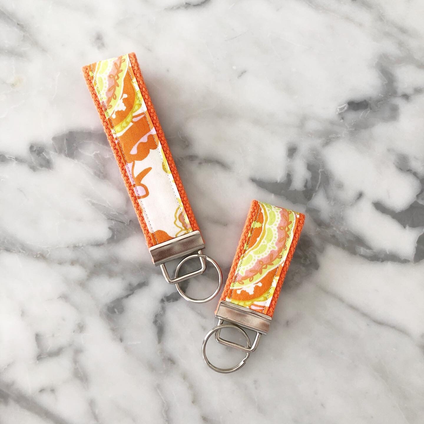 Citrus Medallion Print Floral Key Fob- Fabric Key Fob- Art Gallery ...