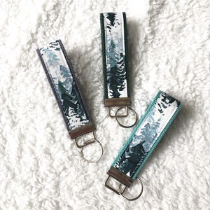 Winter Evergreen Tree Key Fob- 2 Sizes- 3 Colors - Etsy