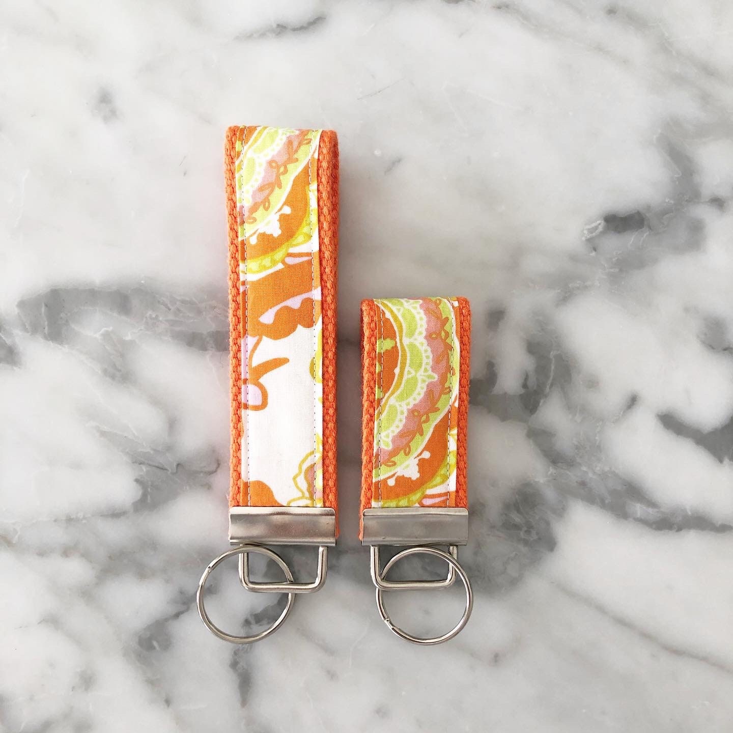 Citrus Medallion Print Floral Key Fob- Fabric Key Fob- Art Gallery ...