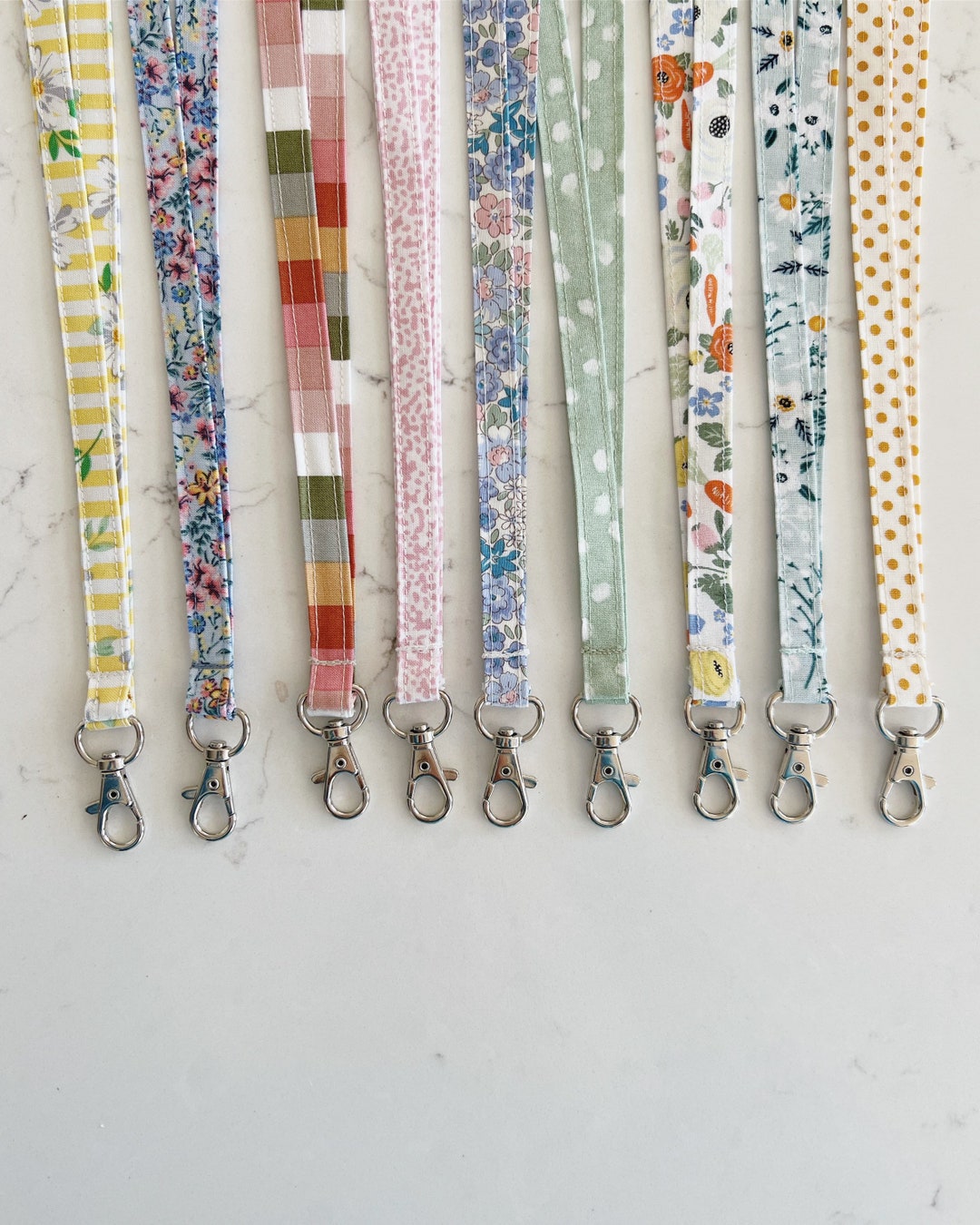 Spring Fabric Lanyards- Spring Lanyards- Floral Pastel Lanyard- Spring ...