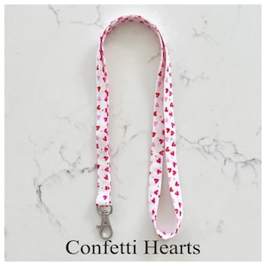 Valentine's Day Print Fabric Lanyards- Teacher Lanyard- Pink Lanyard ...
