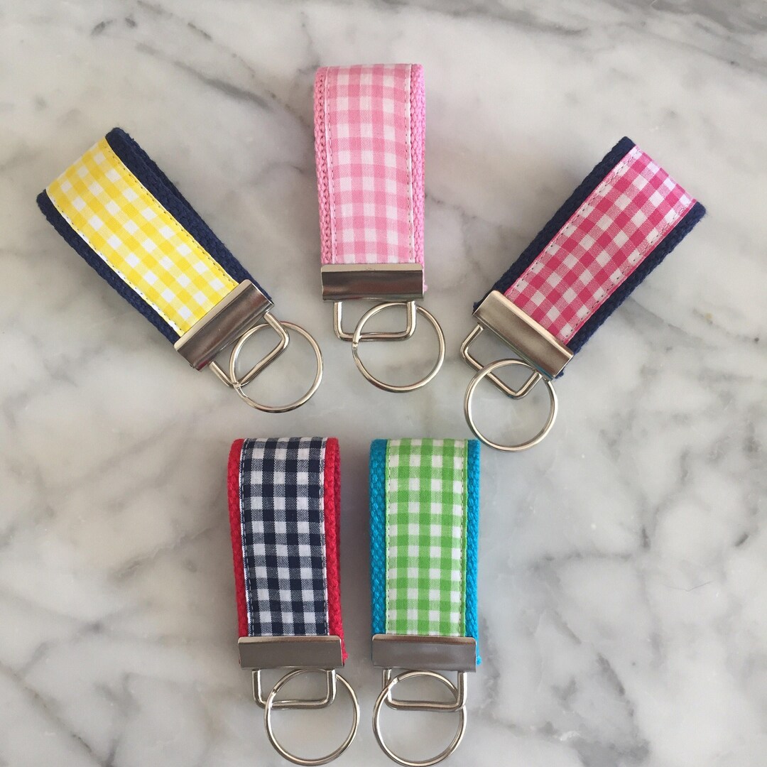 Mini Gingham Key Fob- Customizable - Etsy