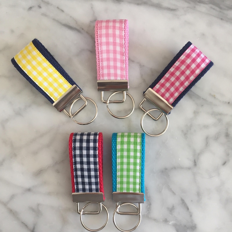 Gingham Fabric Key Chain - Etsy