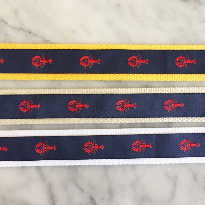 Preppy Navy and Red Lobster Key Fob | Etsy