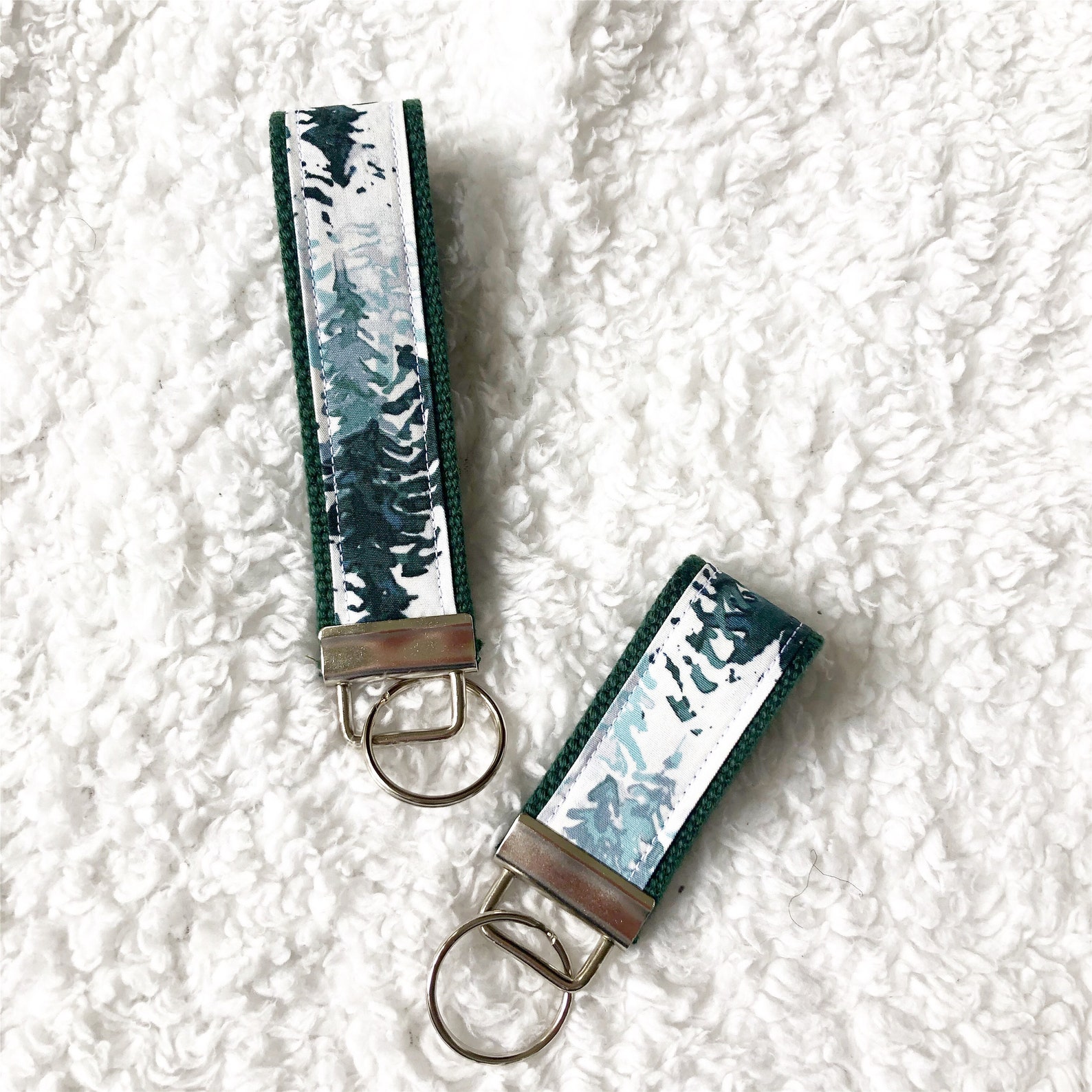 Winter Evergreen Tree Key Fob 2 Sizes 3 Colors | Etsy