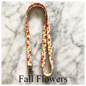 Fall Fabric Lanyards- Fall Lanyards- Floral Harvest Lanyard- Pumpkin ...