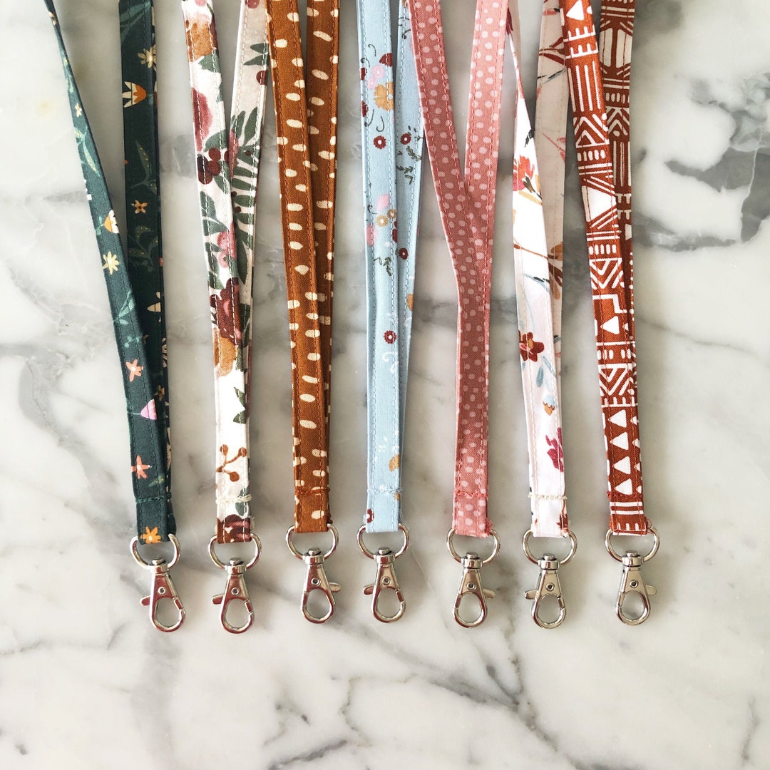 Fall Fabric Lanyards- Fall Lanyards- Floral Harvest Lanyard- Pumpkin ...