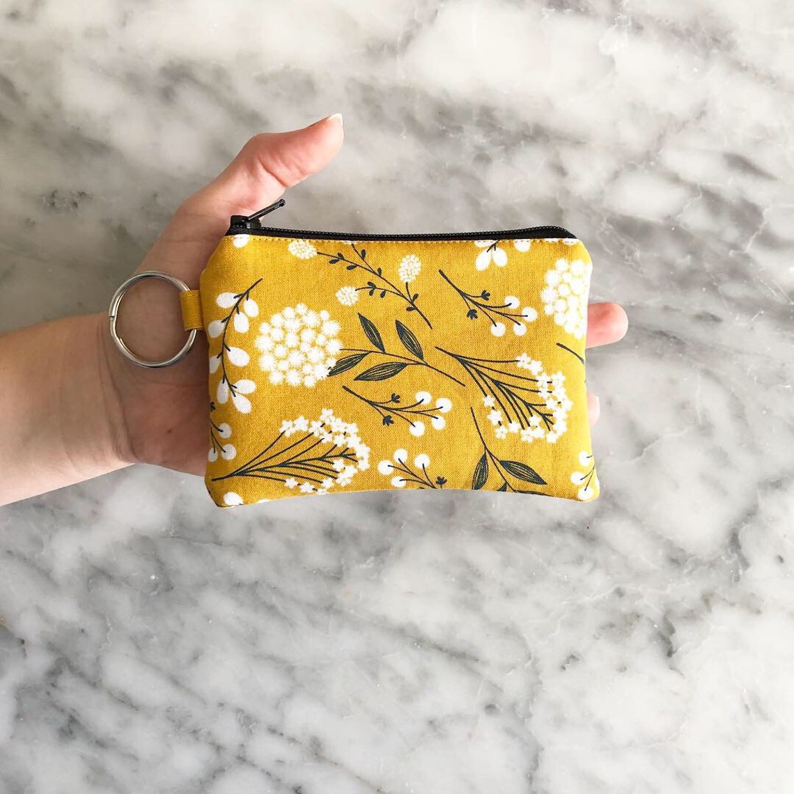 Dandelion Mustard Yellow Coin Purse Zipper Pouch Coin Pouch - Etsy