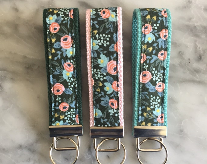 Rifle Paper Co Hunter Green Floral Key Fob- Hunter Green Key Fob - Etsy