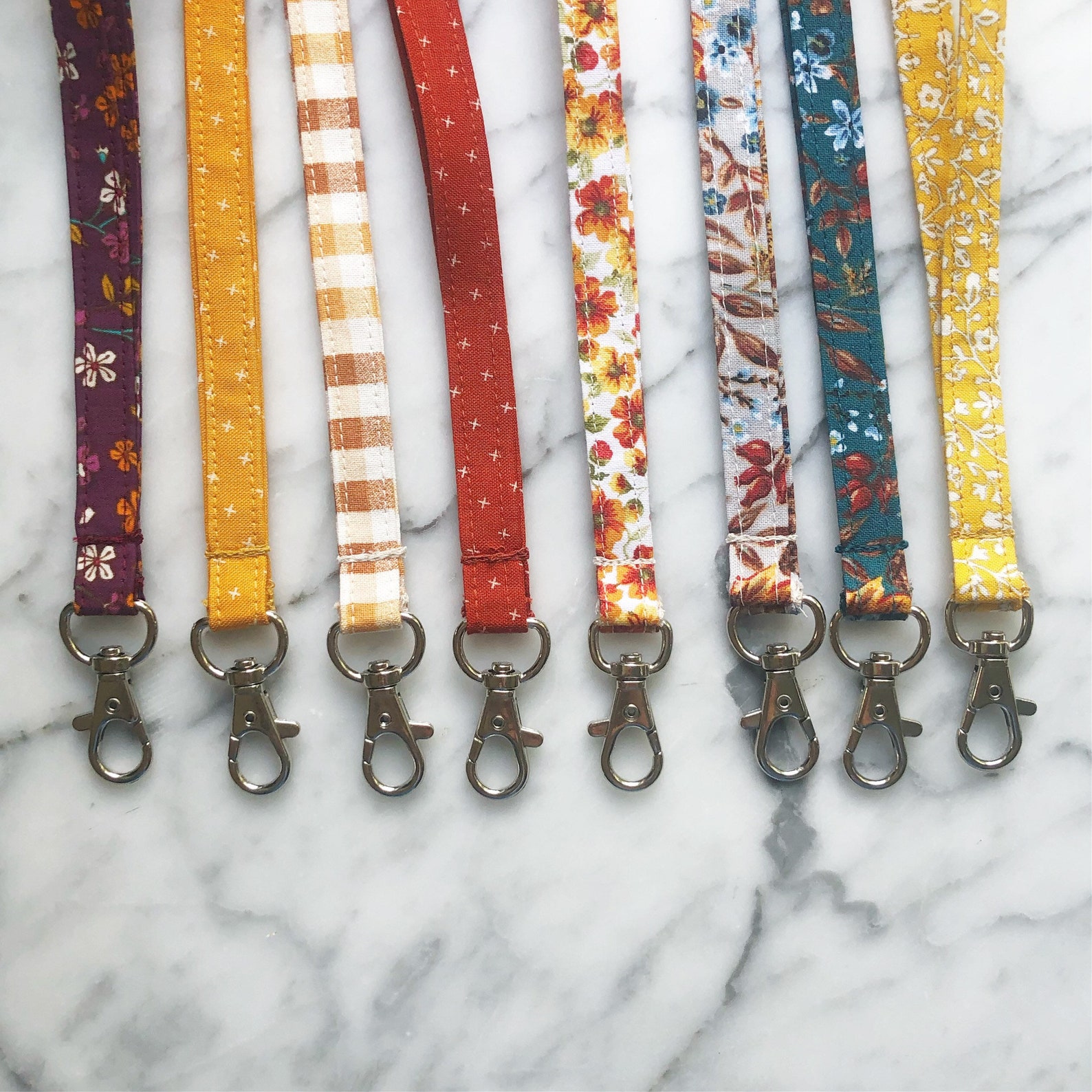 Fall Fabric Lanyards Fall Lanyards Floral Harvest Lanyard | Etsy