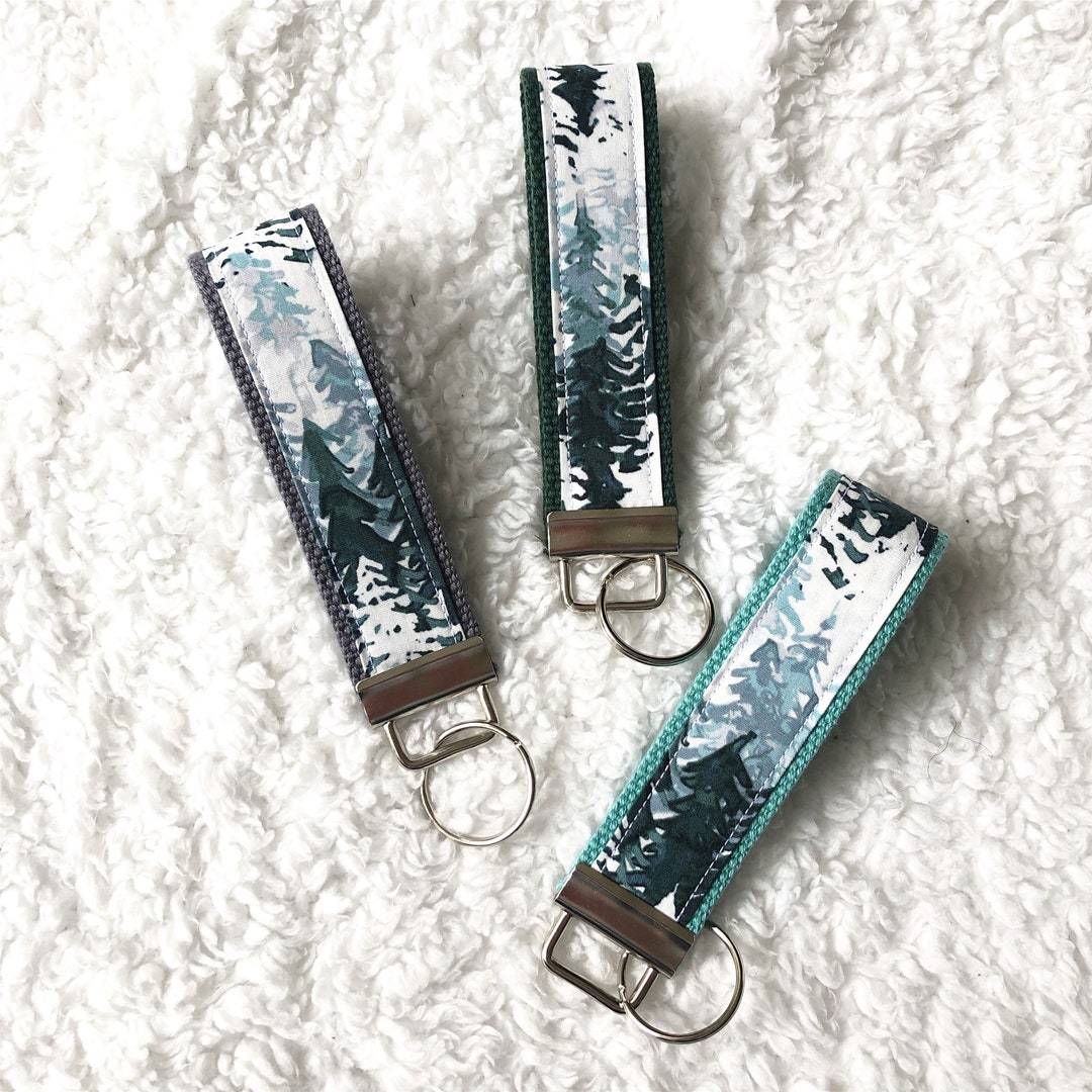 Winter Evergreen Tree Key Fob- 2 Sizes- 3 Colors - Etsy