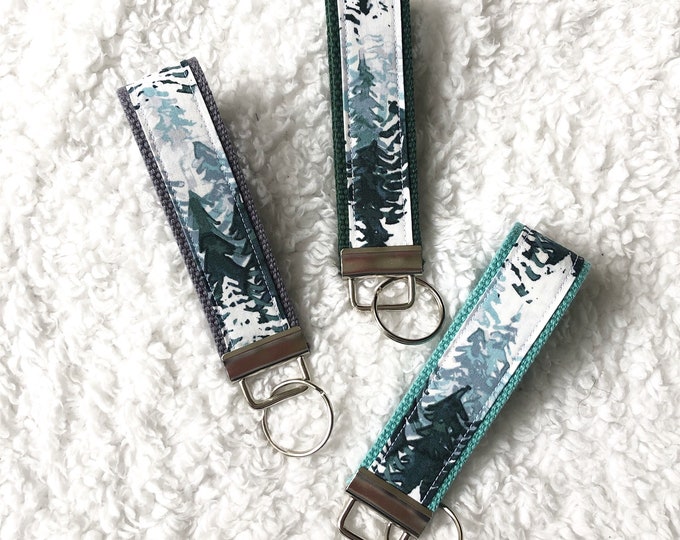 Winter Evergreen Tree Key Fob- 2 Sizes- 3 Colors - Etsy