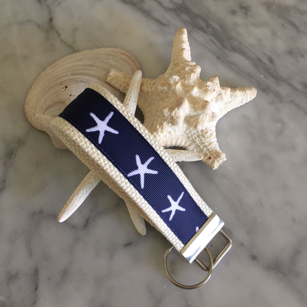 Navy Starfish Key Fob- 2 Sizes- 20 Colors - Etsy