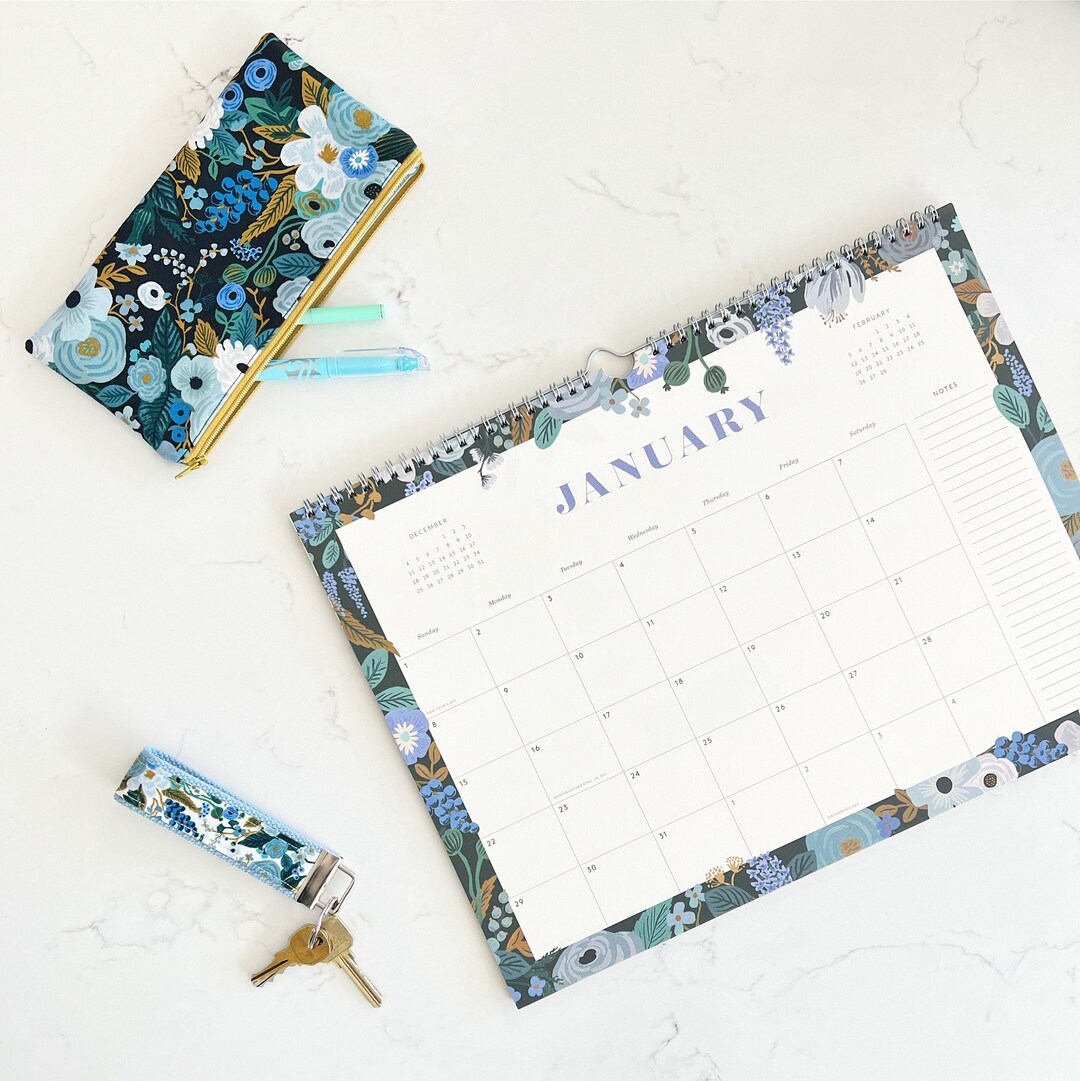 Blue Garden Party Floral Zipper Pouch- Rifle Paper Co Zipper Pouch ...