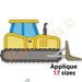Bulldozer Applique Design. Bulldozer Embroidery Design. Dozer Applique ...