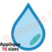 Droplet Applique Design. Droplet embroidery design. Water drop | Etsy