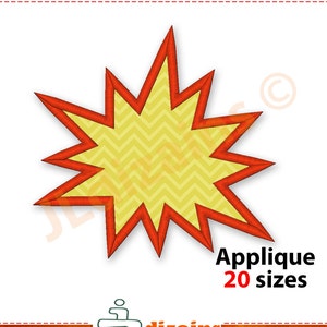 Explosion Applique Design. Explosion Embroidery Design. Boom Embroidery ...