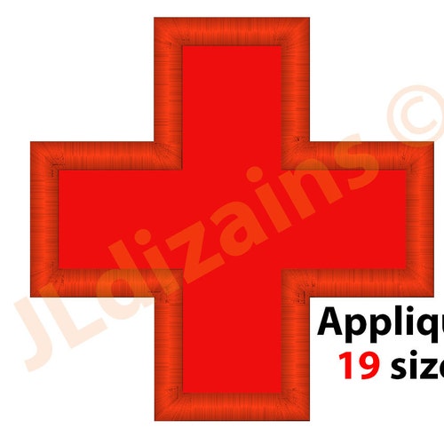 Red Cross Circle Machine Embroidery Design - Etsy