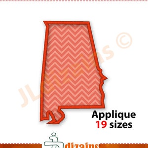 Alabama State Applique Embroidery Design. Machine Embroidery Design ...